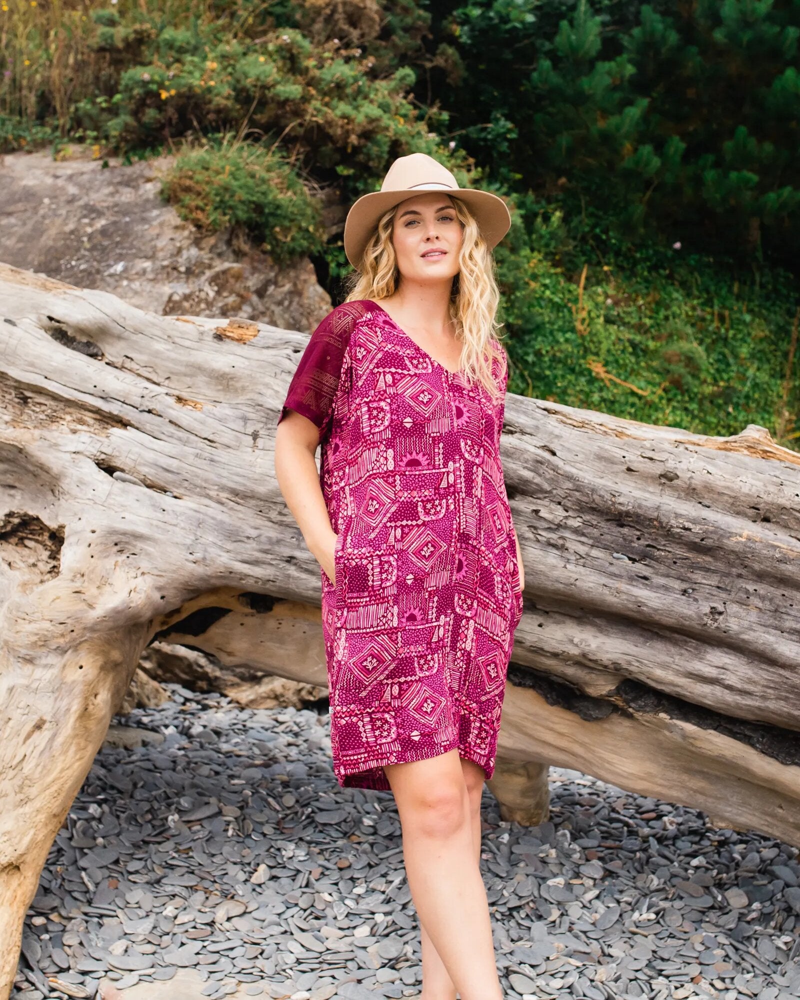 Ambrose Oversized Dress Vintage Patchwork Wine – Passenger